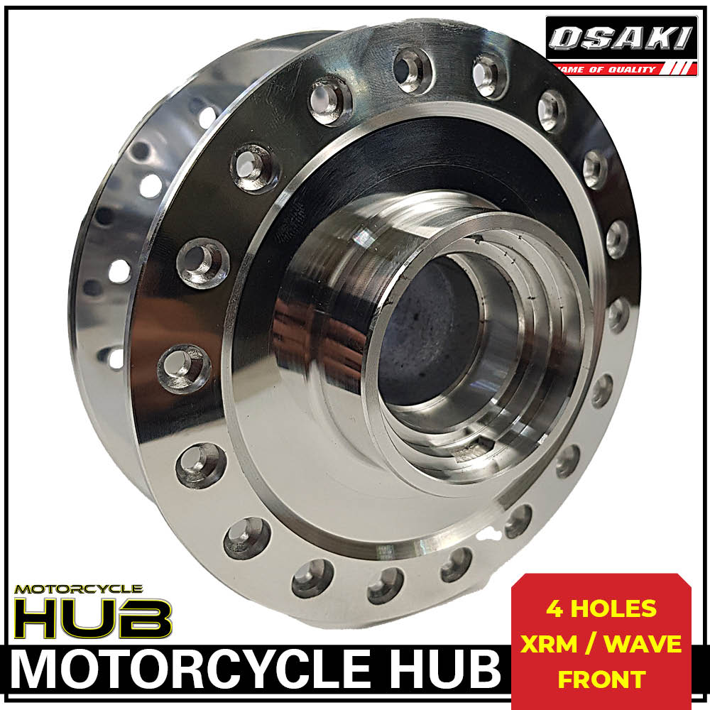 XRM 110 New (4 HOLES), WAVE125 Osaki Mirror Chrome Hub (Hub Set / Front ...