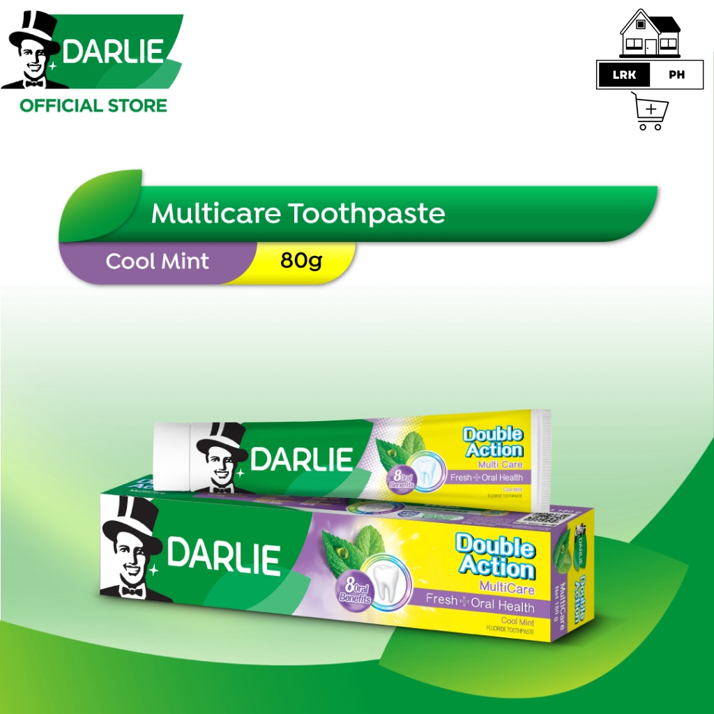 Darlie Double Action MultiCare Fresh + Oral Health Cool Mint Fluoride ...
