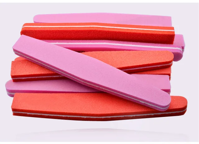 Pink Nail Buffer 100/180 Grit Nail Sandpaper Diamond Nail File Foam ...