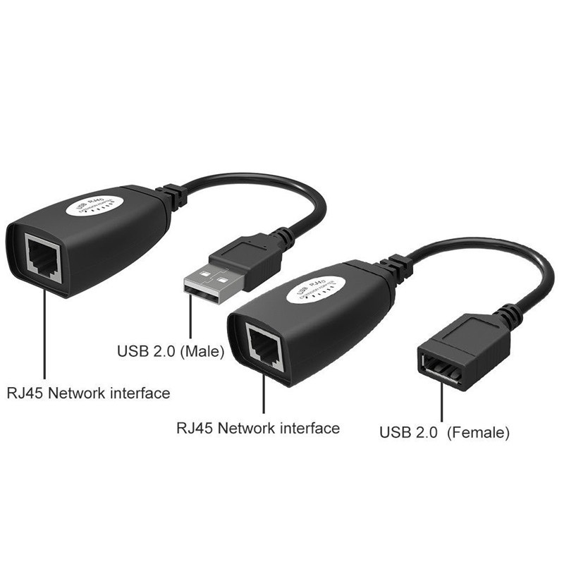 READY STOCK USB UTP Extender Adapter Over RJ45 Ethernet CAT5E 6 Up to ...