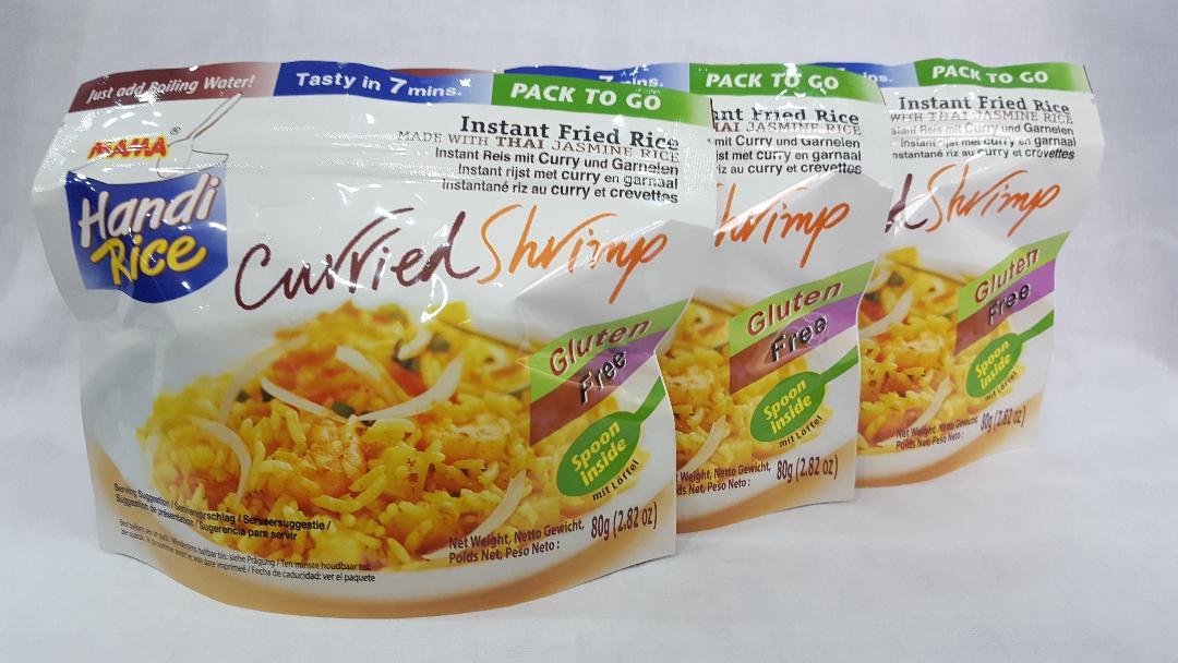 Mama Handi Rice Instant Fried Rice Curried Shrimp Flavor 80g x 3 packs ...