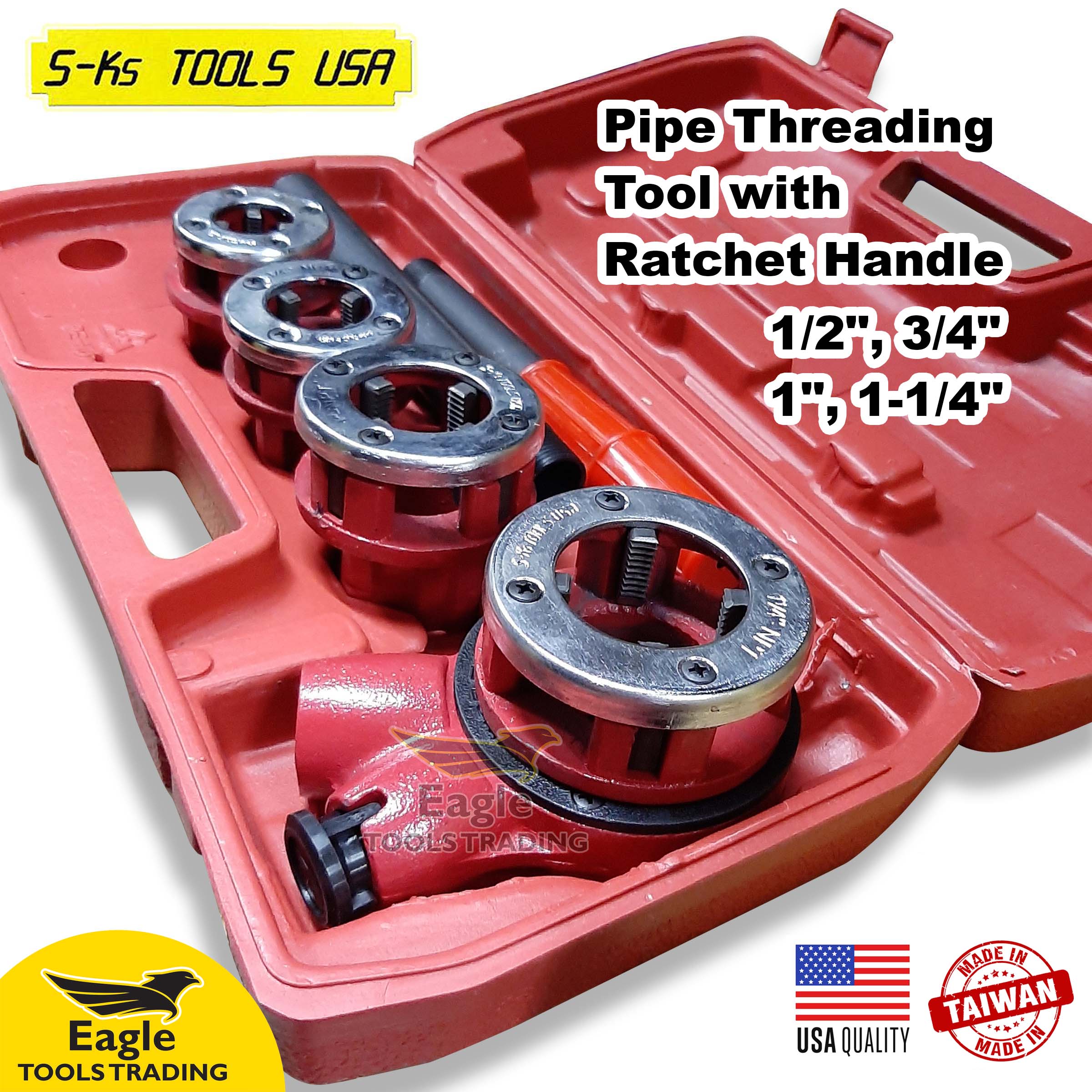 Pipe Threader Die Set Type 62 NPT Thread Ratchet Die Stocks | with ...