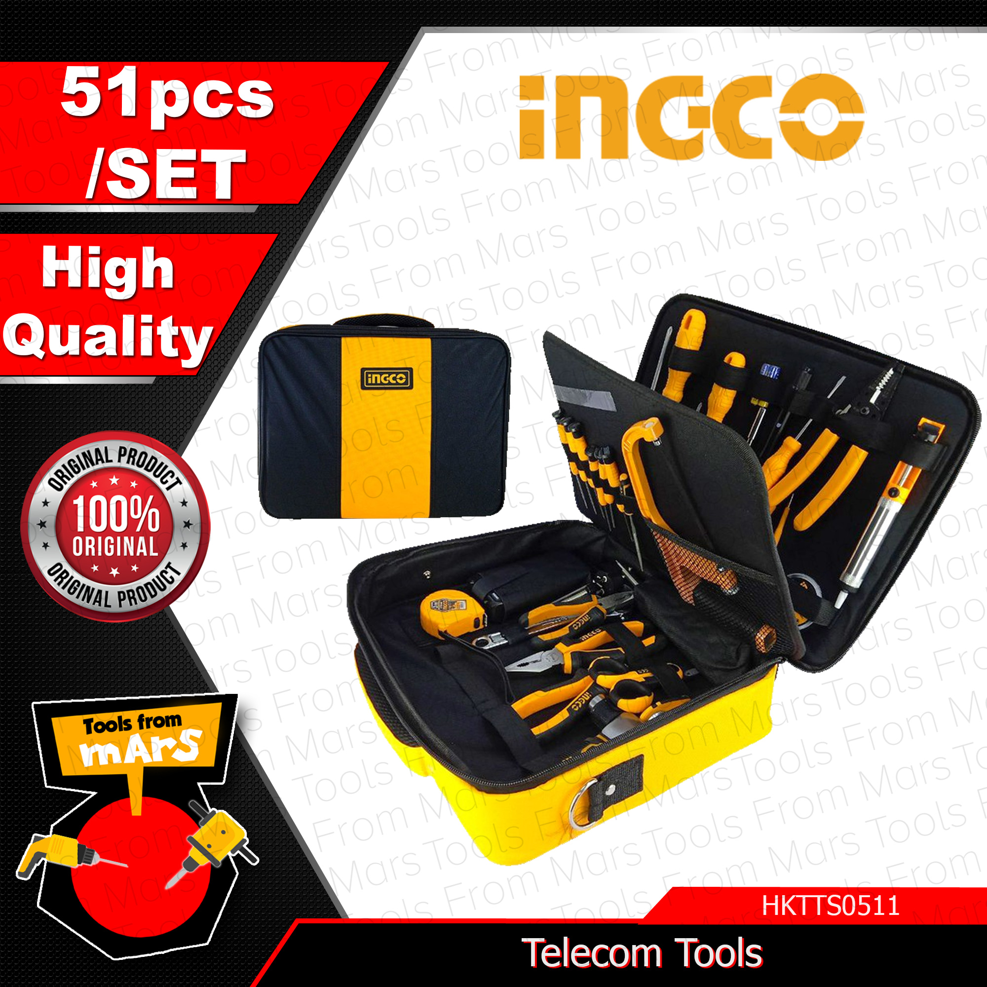 INGCO Telecom Tools Set 51PCS /SET HKTTS0511 •TOOLS FROM MARS• IHT ...