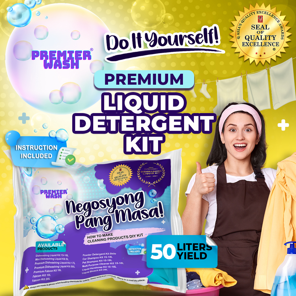 50 LITERS YIELD PREMIUM LIQUID DETERGENT KIT - PREMIER WASH | Lazada PH