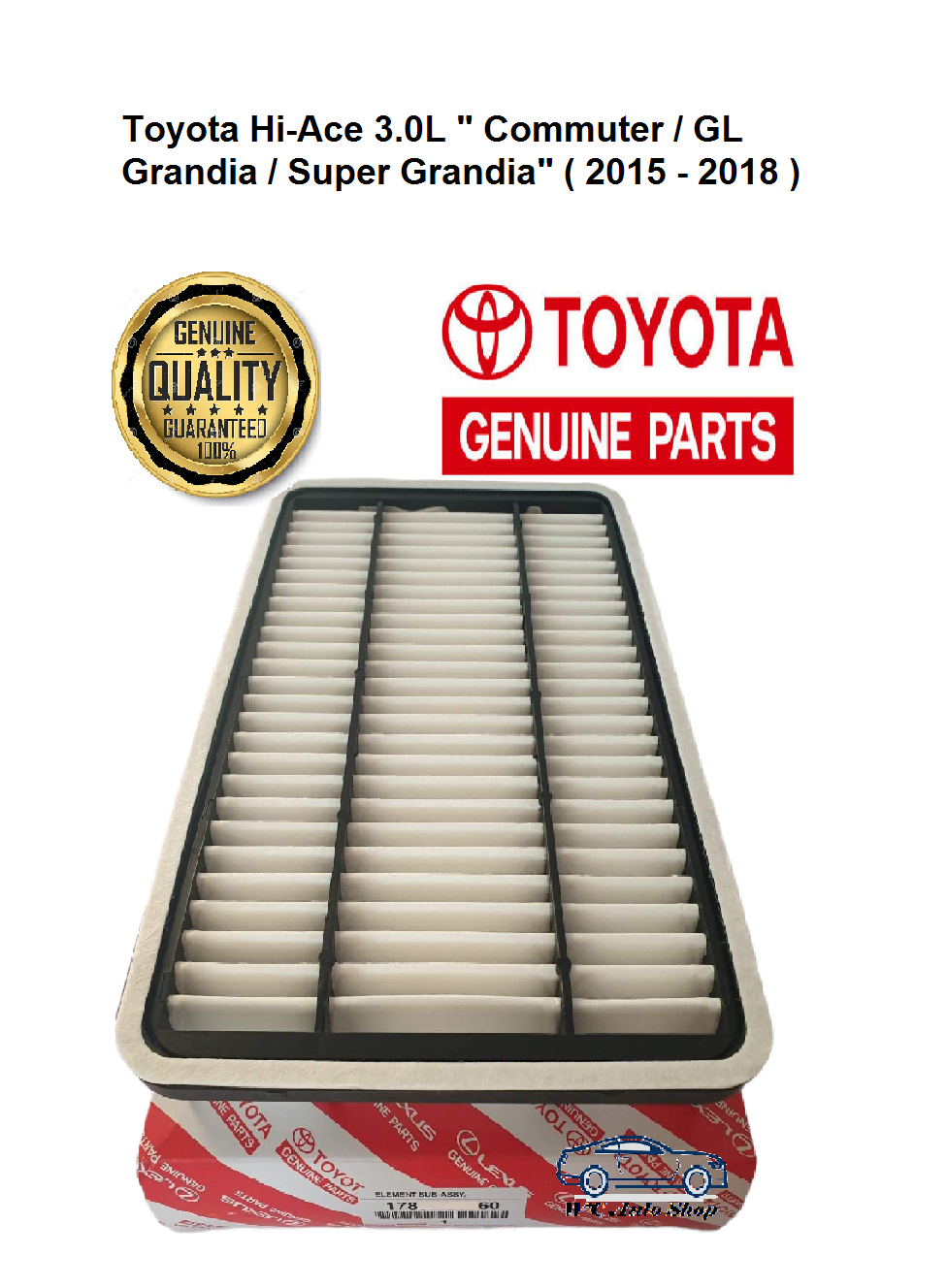 TOYOTA Engine Air Filter for Toyota Hi-Ace 3.0L " Commuter / GL Grandia ...