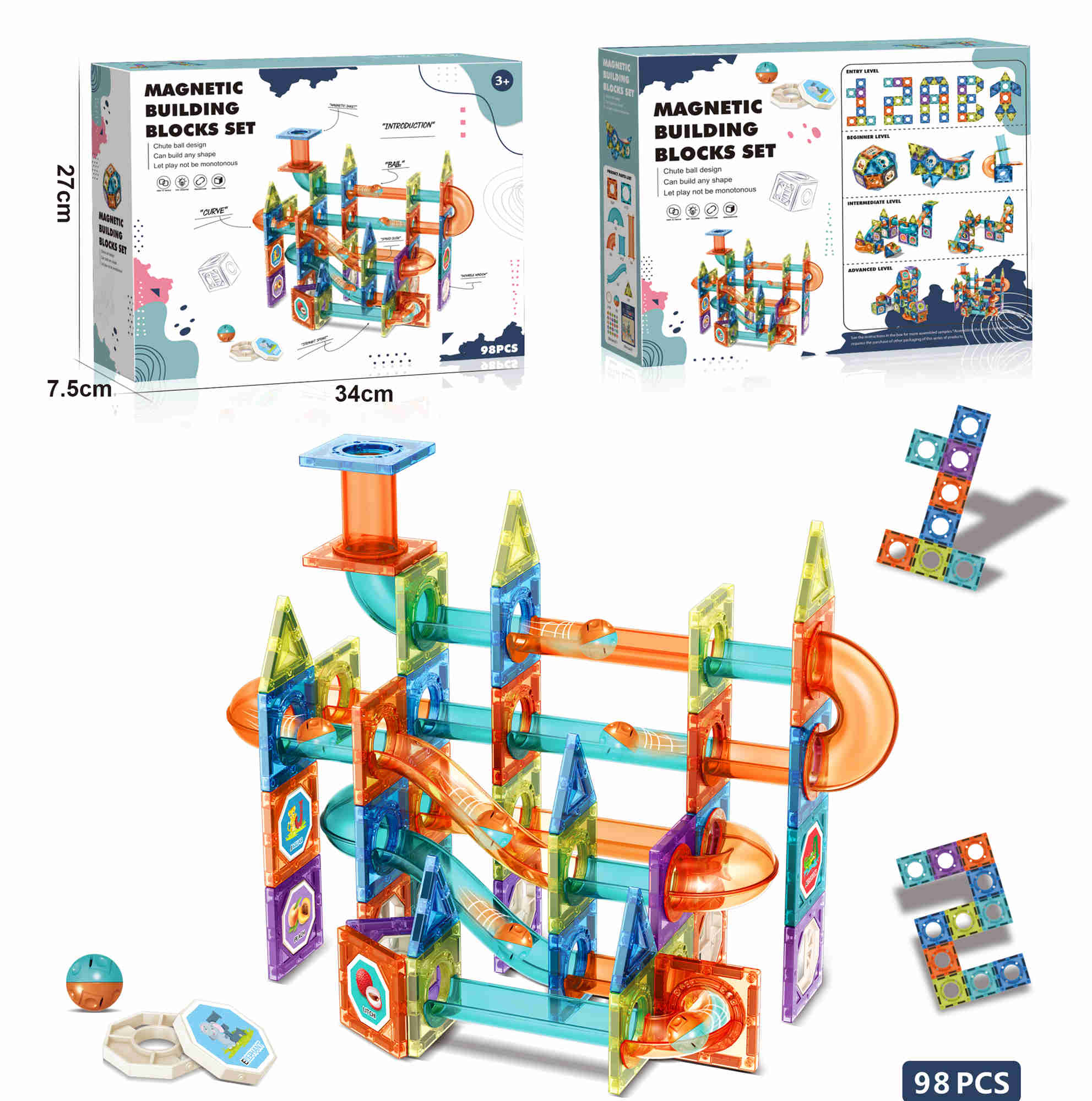 Big Size Magnetic Building Blocks Construction Designer Set Magnets ...