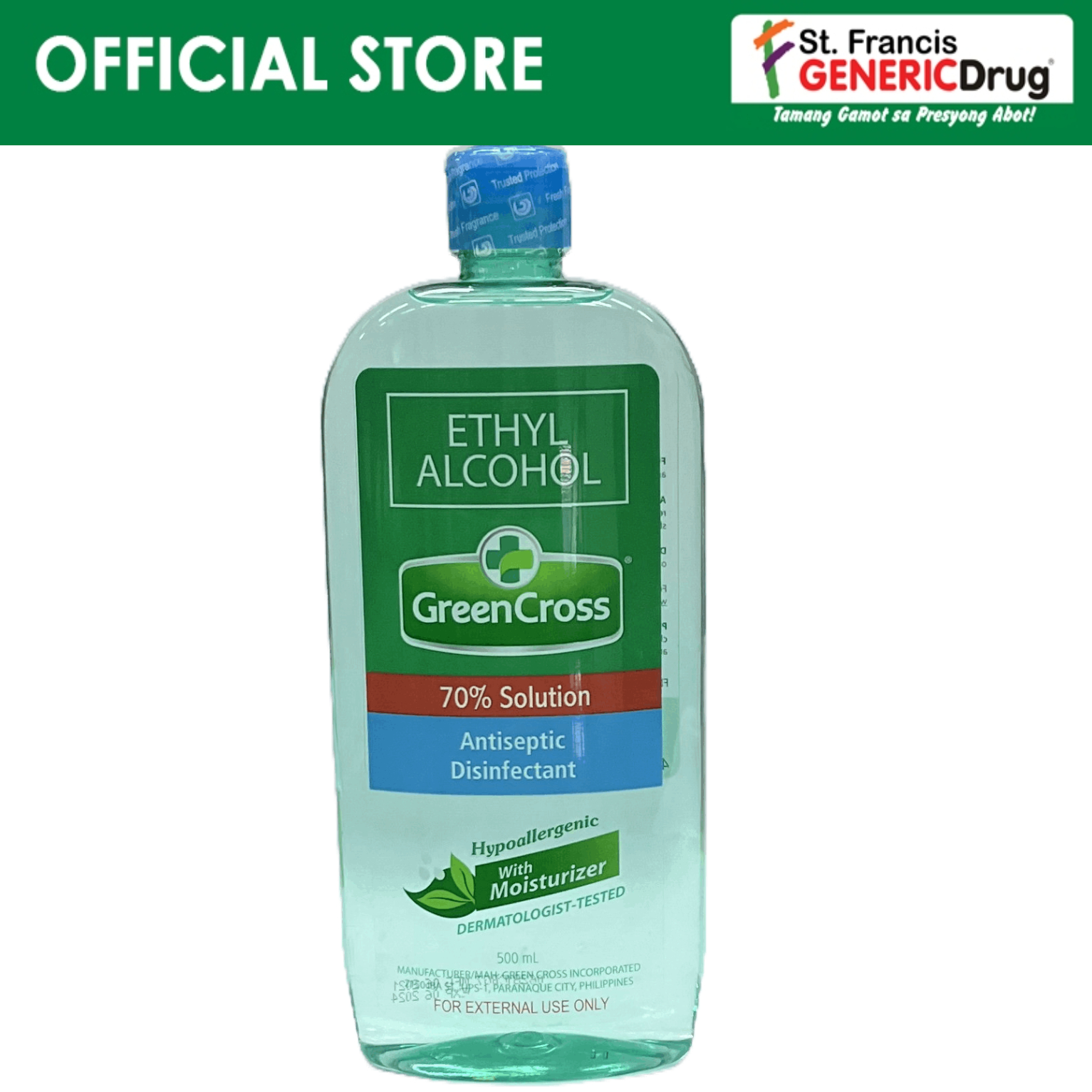 Green Cross Ethyl Alcohol 70% with Moisturizer 500 mL | Lazada PH
