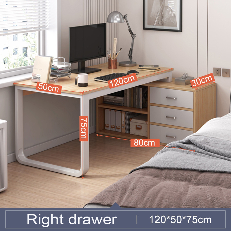 Coospro 120CM Office Table with Drawer and Shelf Computer Table Desk ...