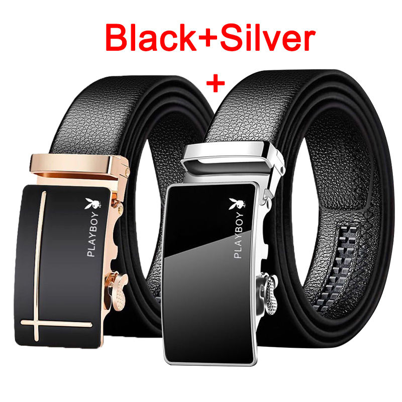 Nikou Men Belt Alloy Automatic Buckle Soft Leather Pants Belt Korean ...