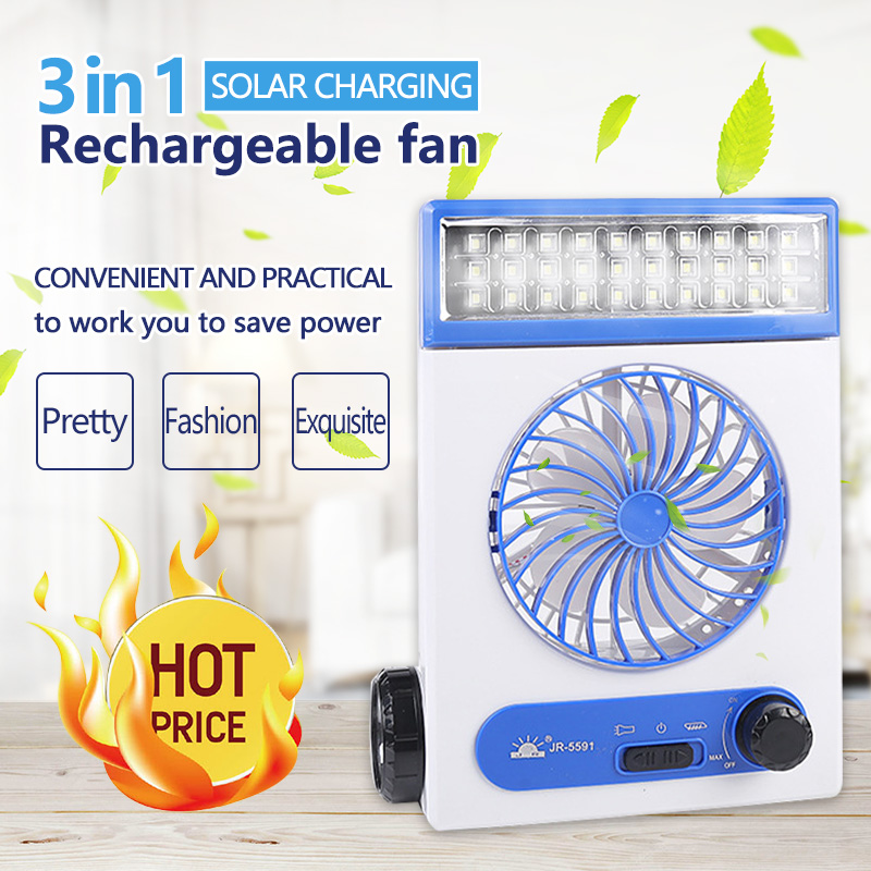 Box Fan 3 in 1 Electric Fan + Flashlight+ Lamp Portable Desk Fan ...