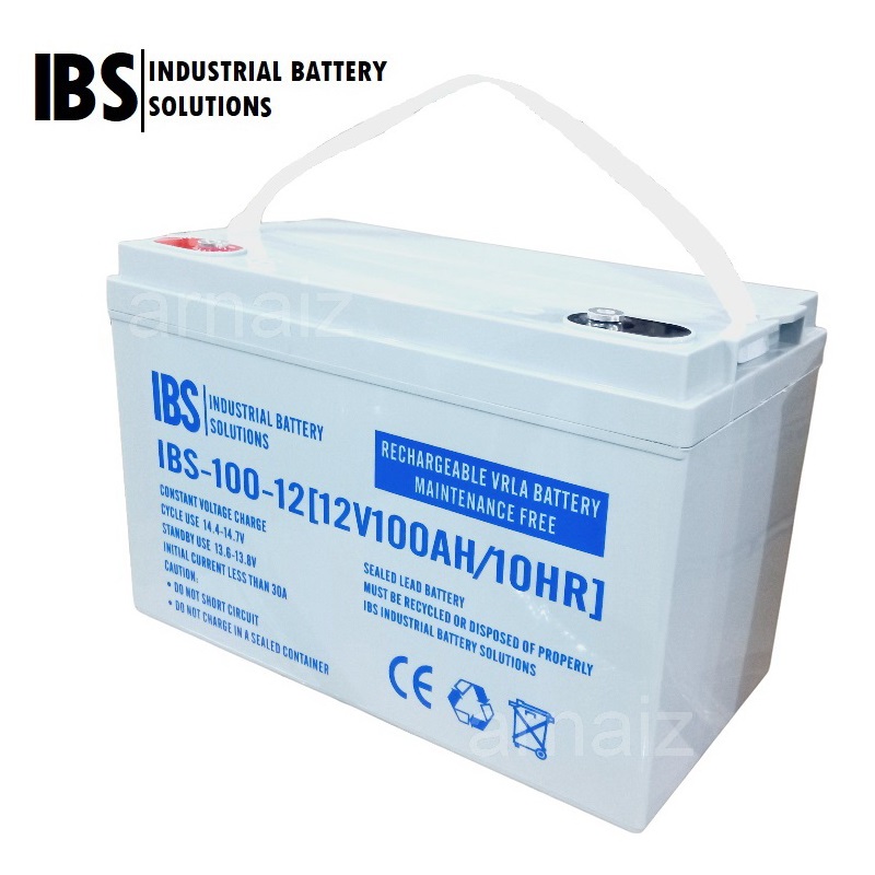 IBS 12V 100Ah Solar Rechargeable IBS-100-12 Valve Regulated Lead Acid ...