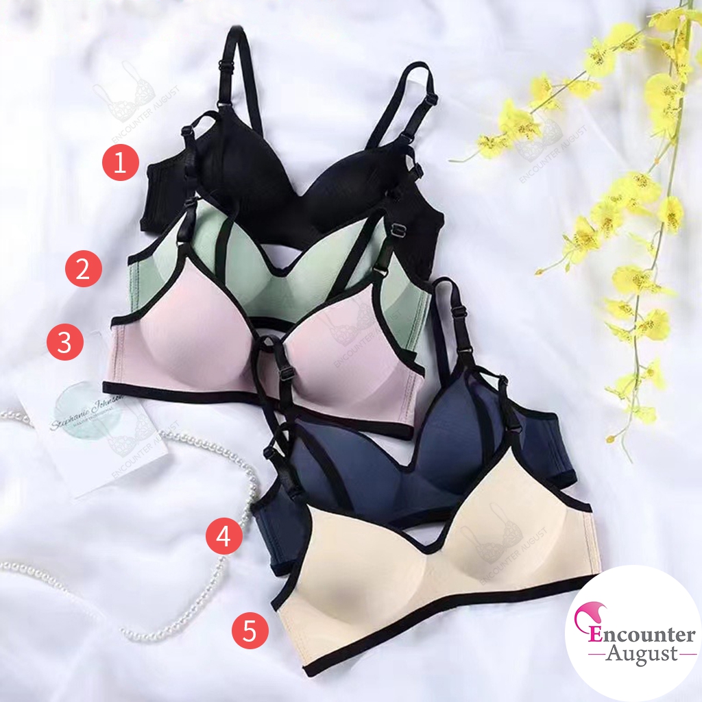 Light Seamless Bras Wireless Women Push Up Bra Gather Girls Simple Bra ...
