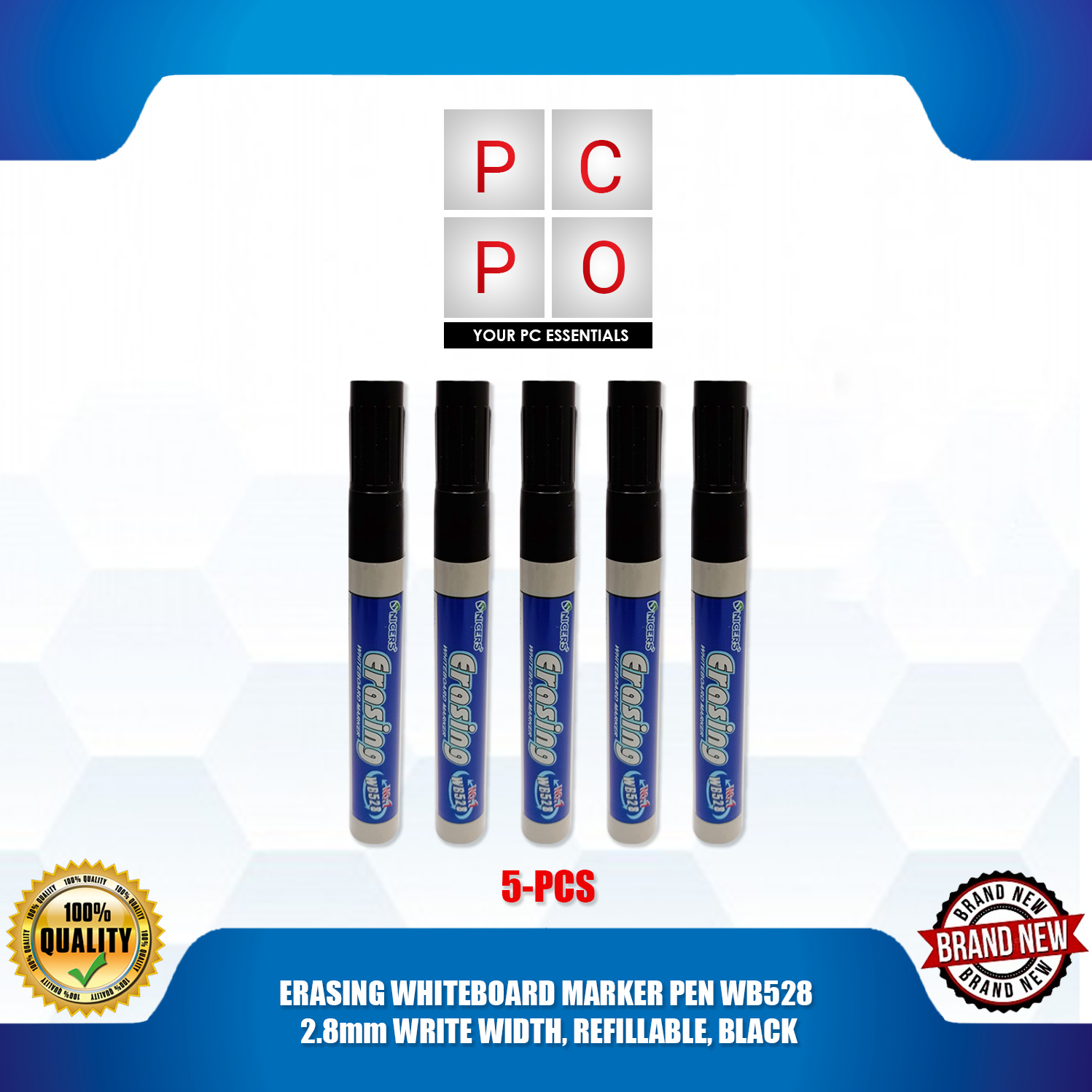 ERASING WHITEBOARD MARKER PEN WB528 2.8mm WRITE WIDTH, REFILLABLE ...