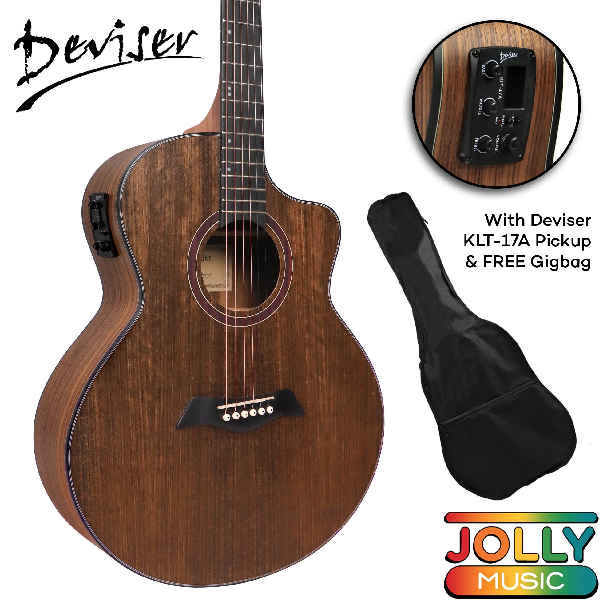 Deviser LS-150-40 Acoustic Guitar (All-Walnut) | Lazada PH