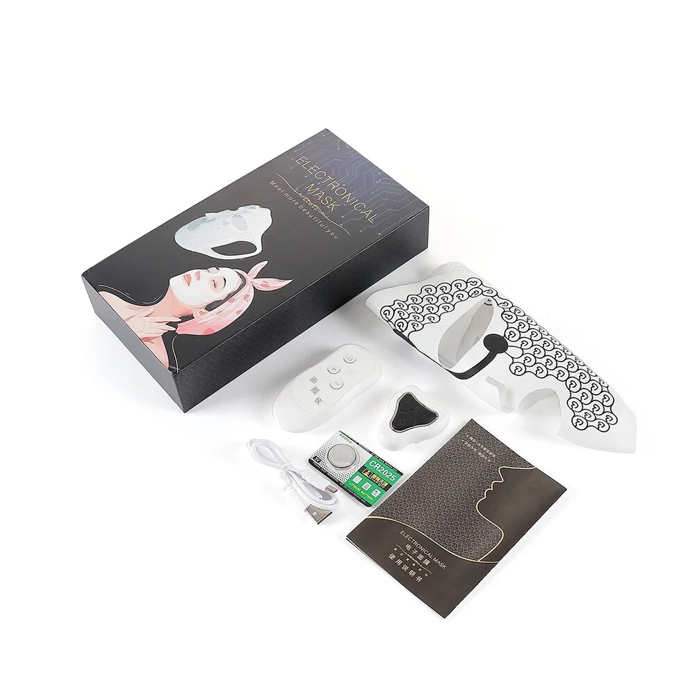 EMS Facial Mask Face Lifting Vibration Massager Face Slimming Mask Face ...