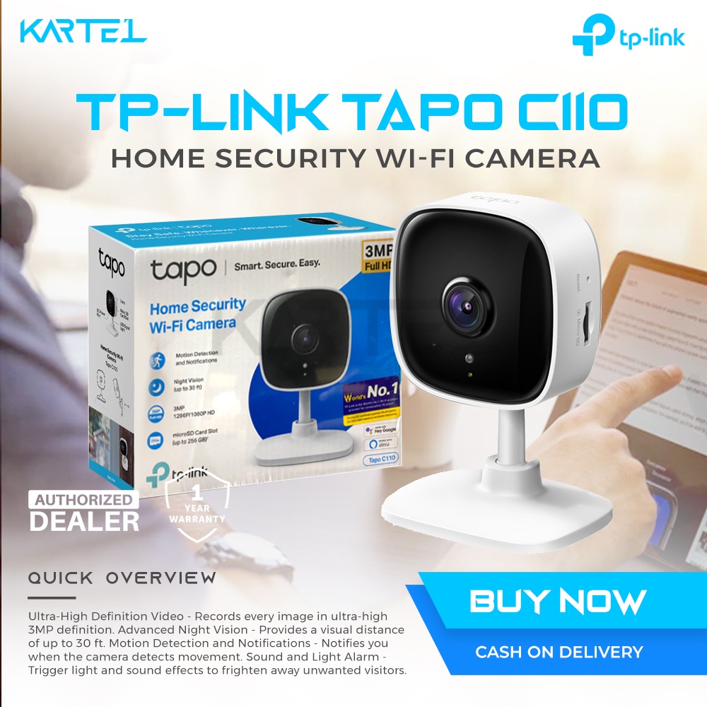 TP-Link Tapo C110 3MP Home Security Wi-Fi Camera Home Security Wi-Fi Camera Two-way Audio WiFi ...