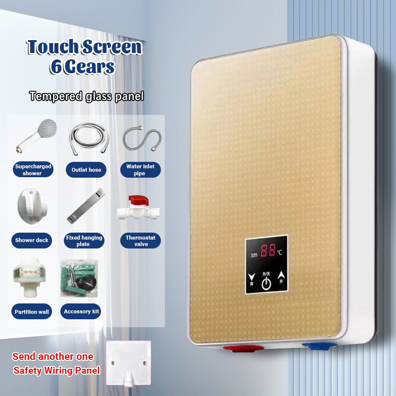 FIDEDI Water Heater Shower Set 6000W Power 220V 3 Seconds Hot Water Out Smart Touch Operation ...