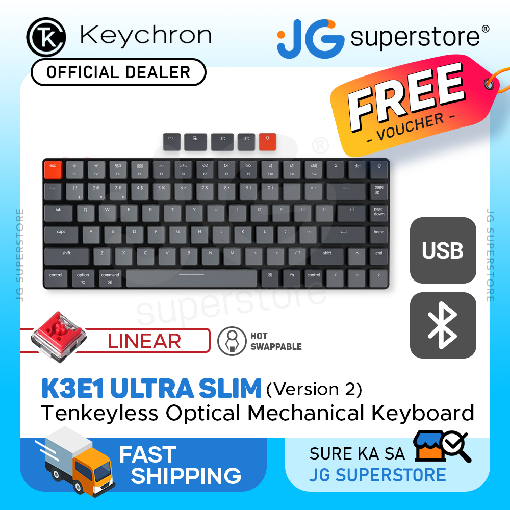 Keychron K3 (V2) Ultra-Slim Low Profile Wired / Wireless Bluetooth TKL ...