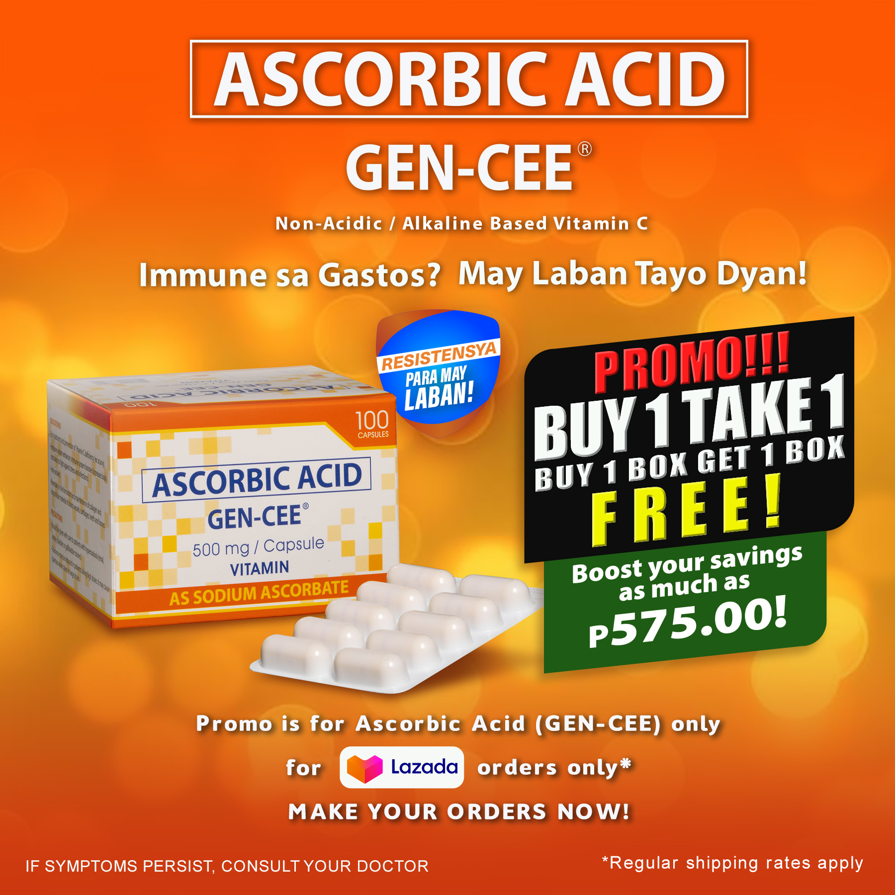 Gen-Cee Capsule (Ascorbic Acid as Sodium Ascorbate) Buy 1 Box get 1 box ...