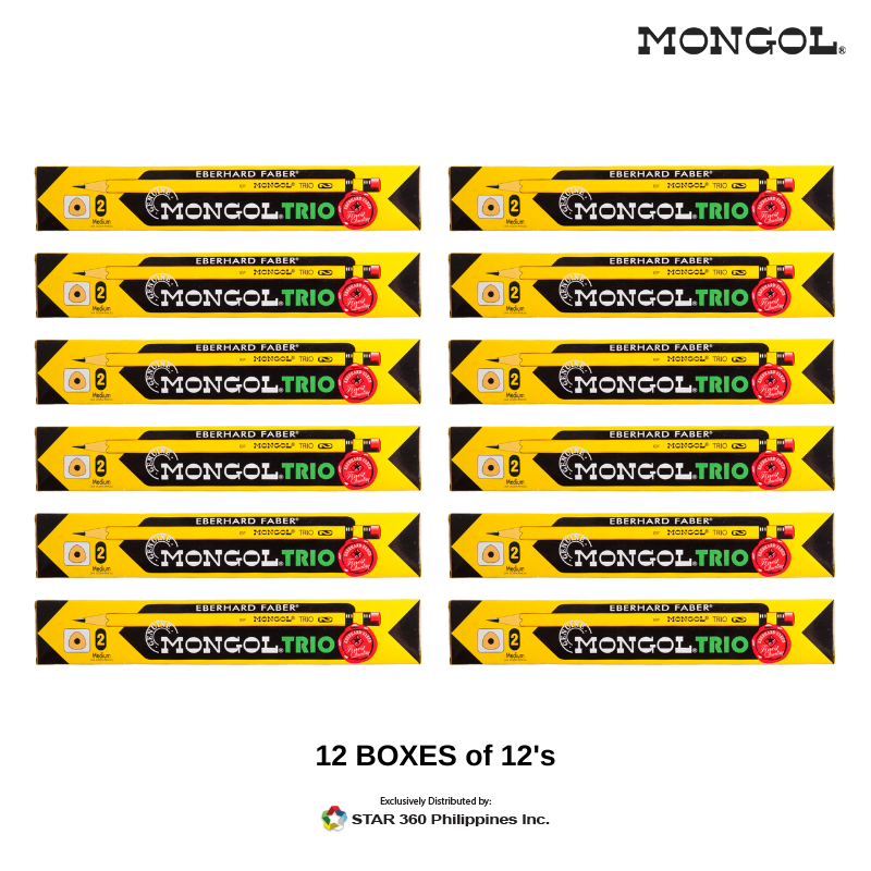 Mongol Pencil (Regular, Trio, XL, 2B, Wraps) (12 Boxes of 12's) | Lazada PH