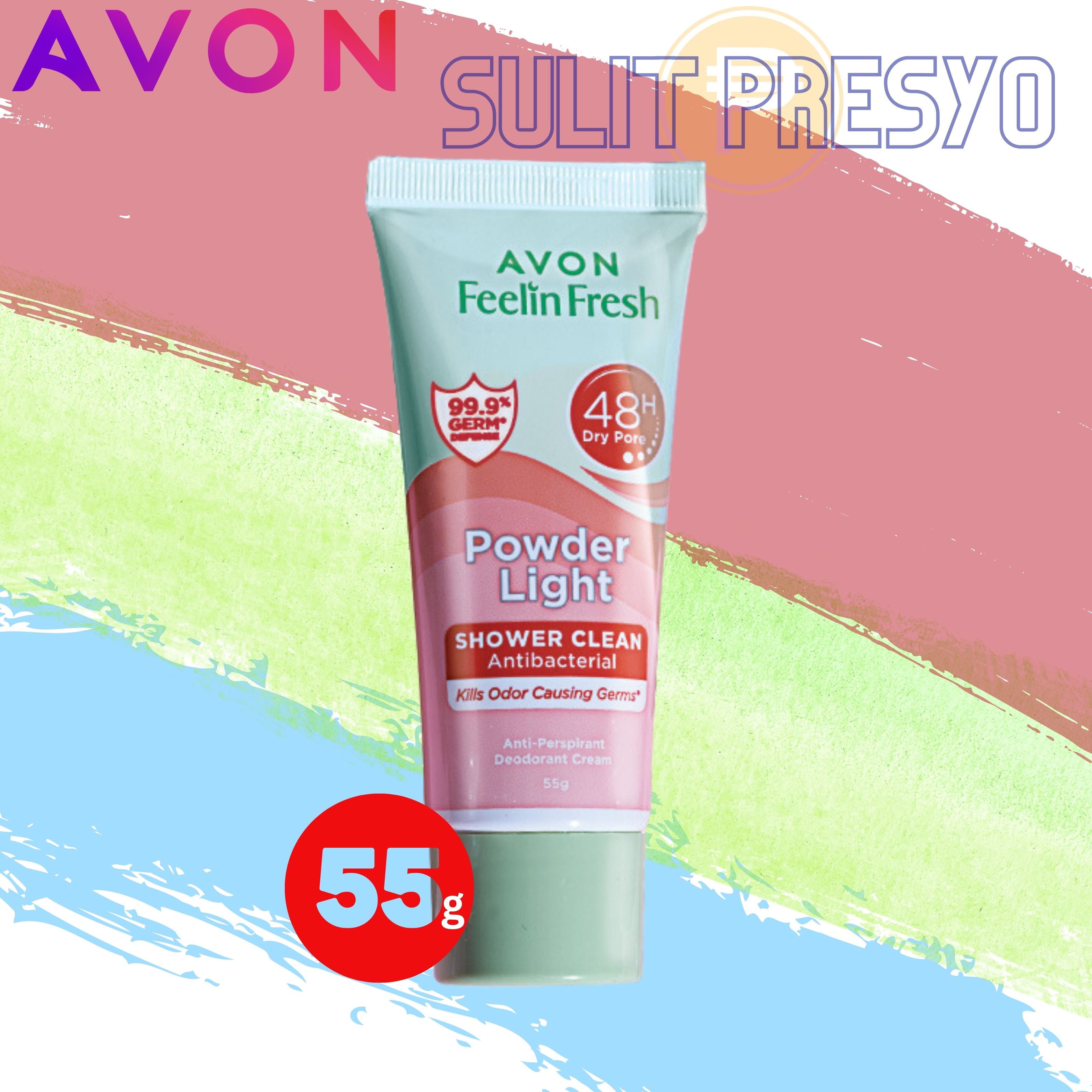 AVON Feeling Fresh Powder Light Quelch Deodorant Cream | Lazada PH