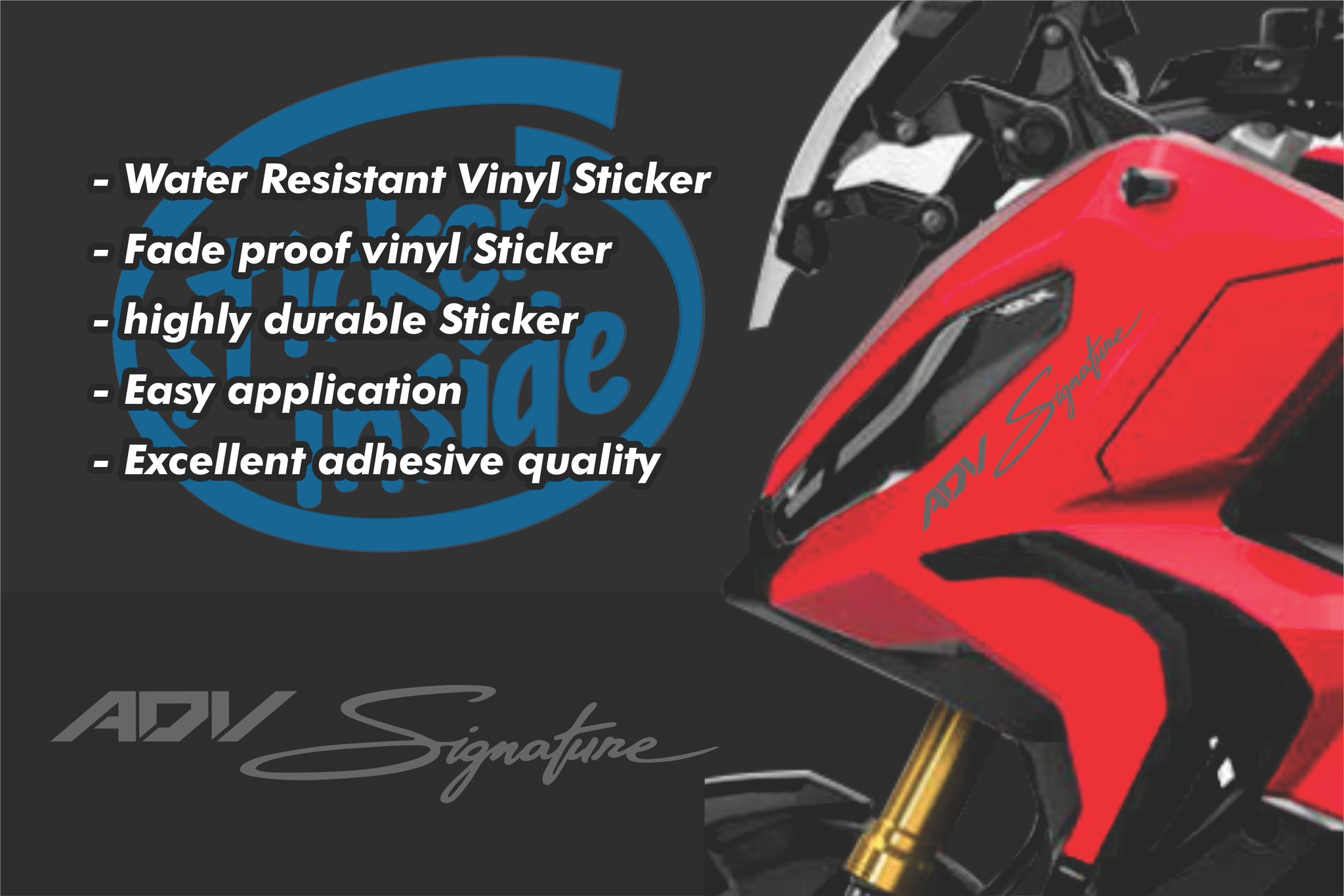 HONDA ADV Signature Sticker for Motorcycle | Lazada PH