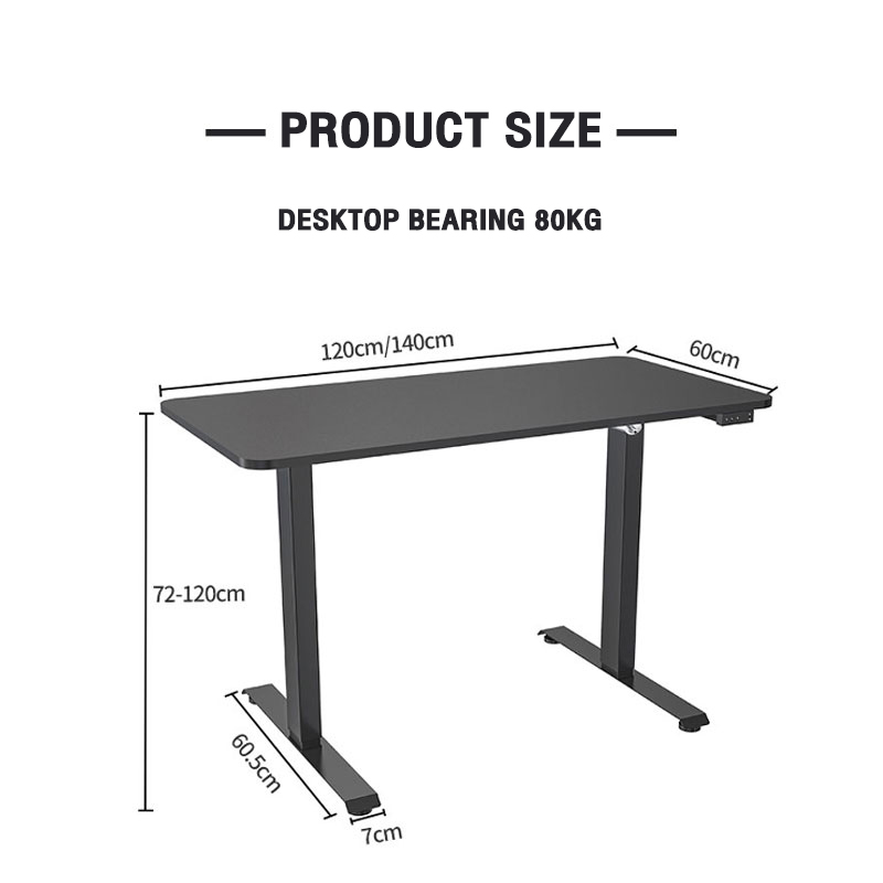 Electric Standing Desk Single Motor Desk Height Adjustable Stand Desk ...