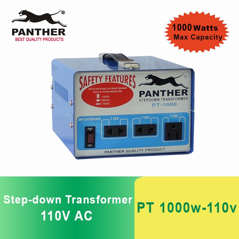 Panther PT 1000w-110v Step-down Transformer 1000 Watts, Input 220VAC ...