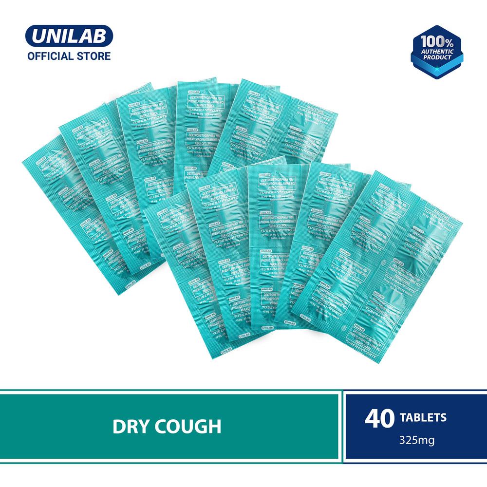 Unilab Tuseran Forte 40 Tablets - Medicine for Relief of Cough, Colds ...