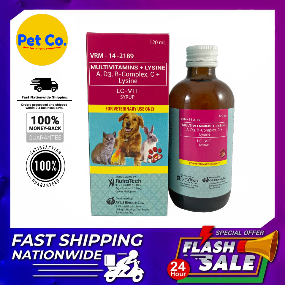 LC Vit Energy Booster Pet Multivitamins Syrup for dogs and cats (120ml ...
