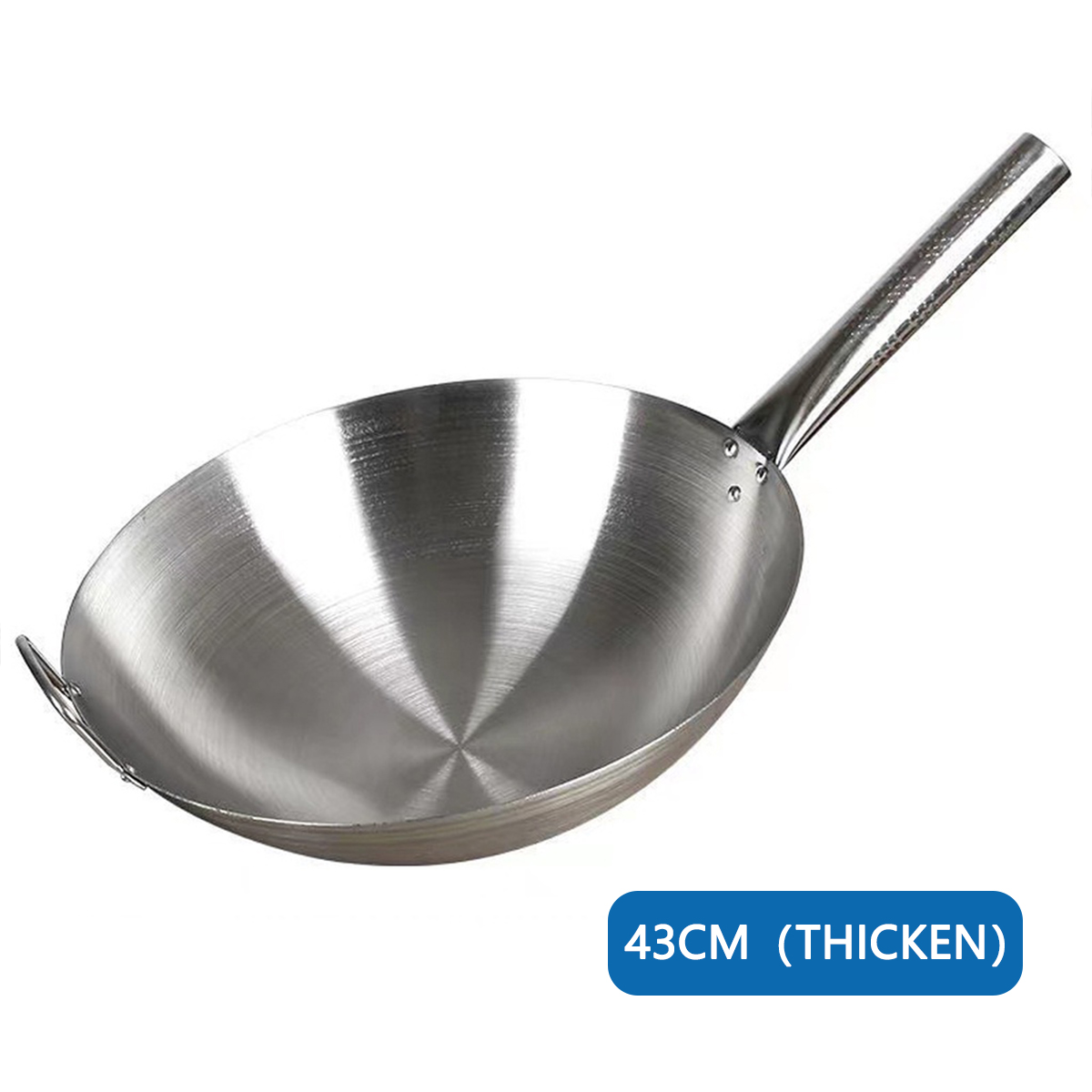 Nipiin Frying Pan Stainless Steel Large Pot With Handle Thicken Wok Pan ...