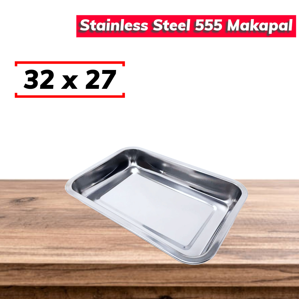 AKAPE - Multipurpose Stainless Steel Rectangular Food Tray Serving Tray ...