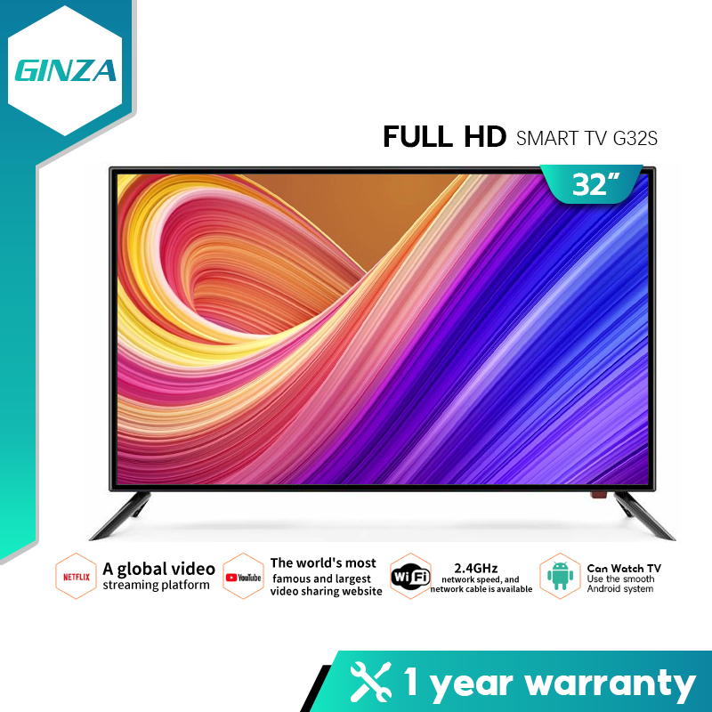 GINZA Smart TV 32 Inch TV Flat Screen HD android led tv ultra-thin promo tv | Lazada PH