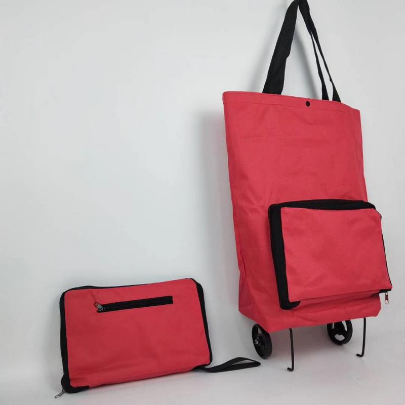 Foldable Shopping Bag Cart Trolley Bag With Wheels 4 Colors Reusable ...