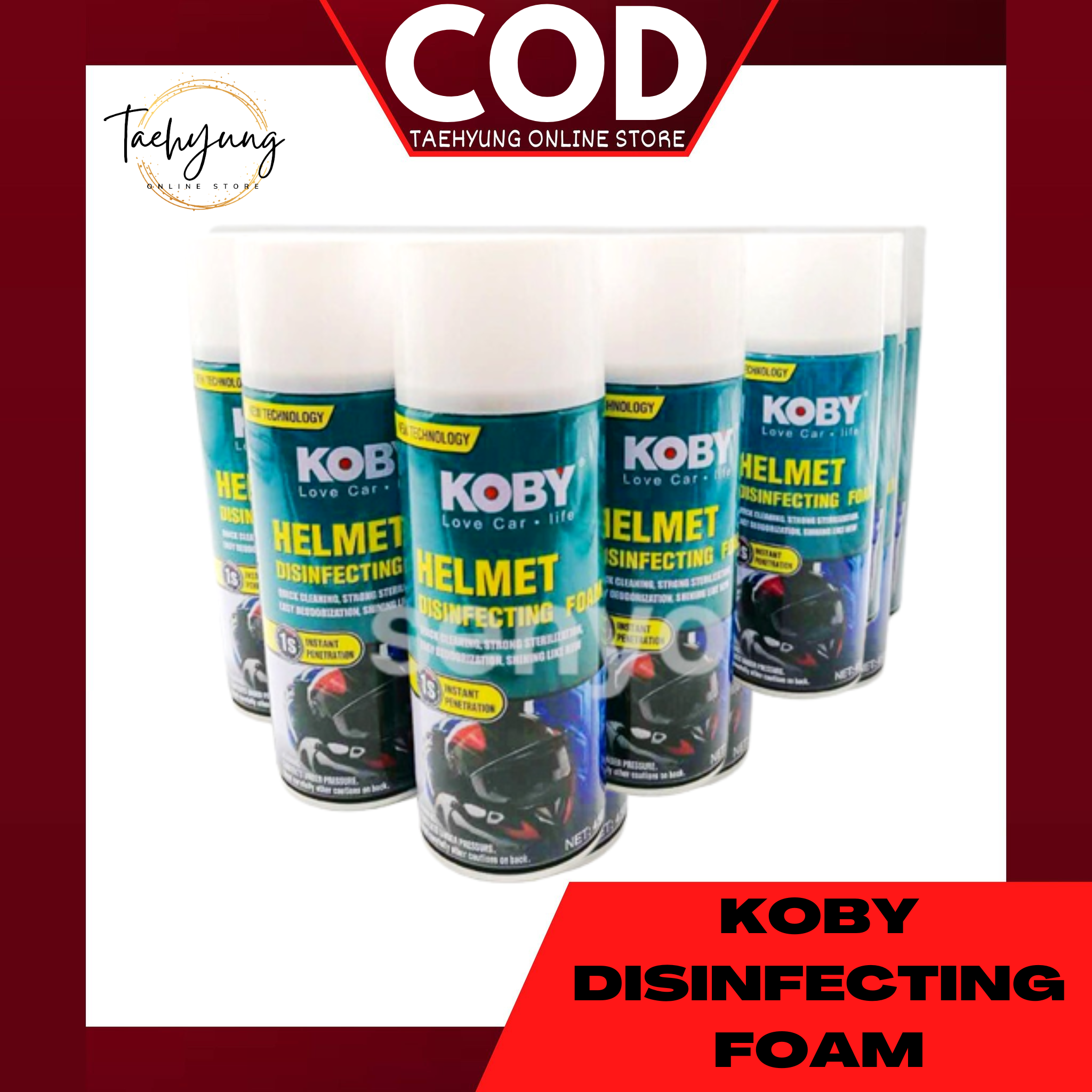 Original Koby Helmet Disinfecting Foam Spray 450ml Anti Rain Clean Anti ...