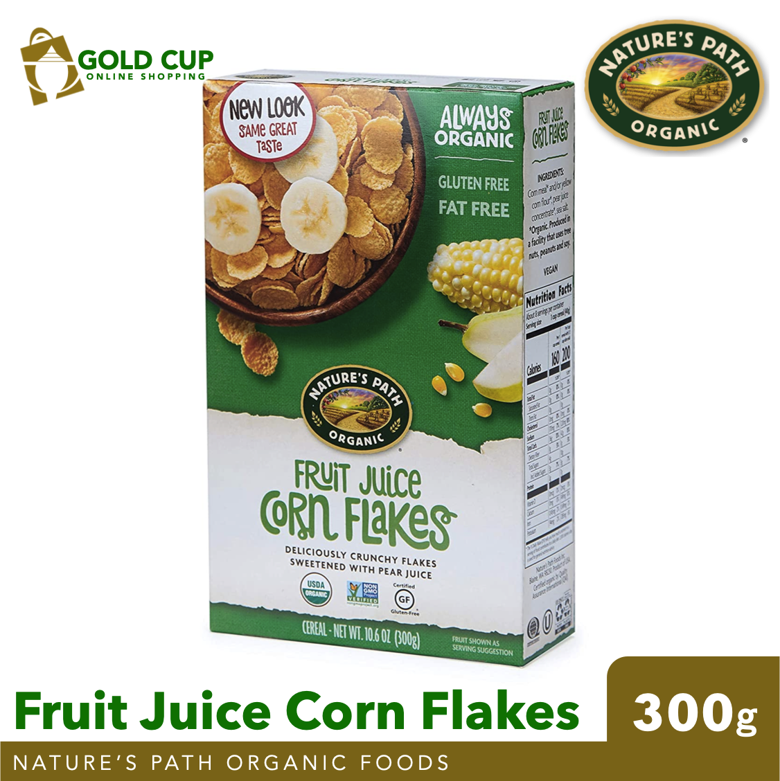 Nature's Path Fruit Juice Corn Flakes 300g (Breakfast Cereals - USDA ...