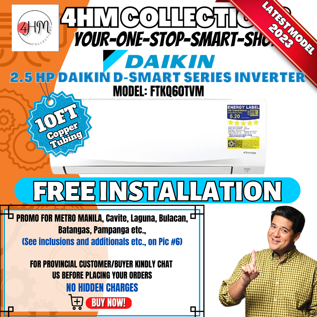 4HMC DAIKIN 2.5 HP R32 D-SMART WALL TYPE INVERTER AIRCON MODEL ...