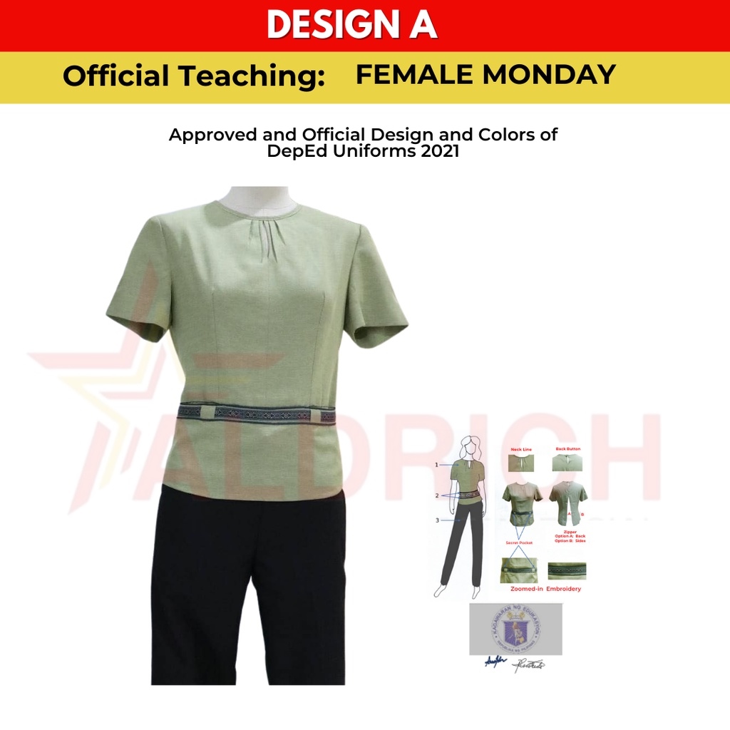 Aldrich Commercial DepEd Uniform National Teaching Uniform for Female ...