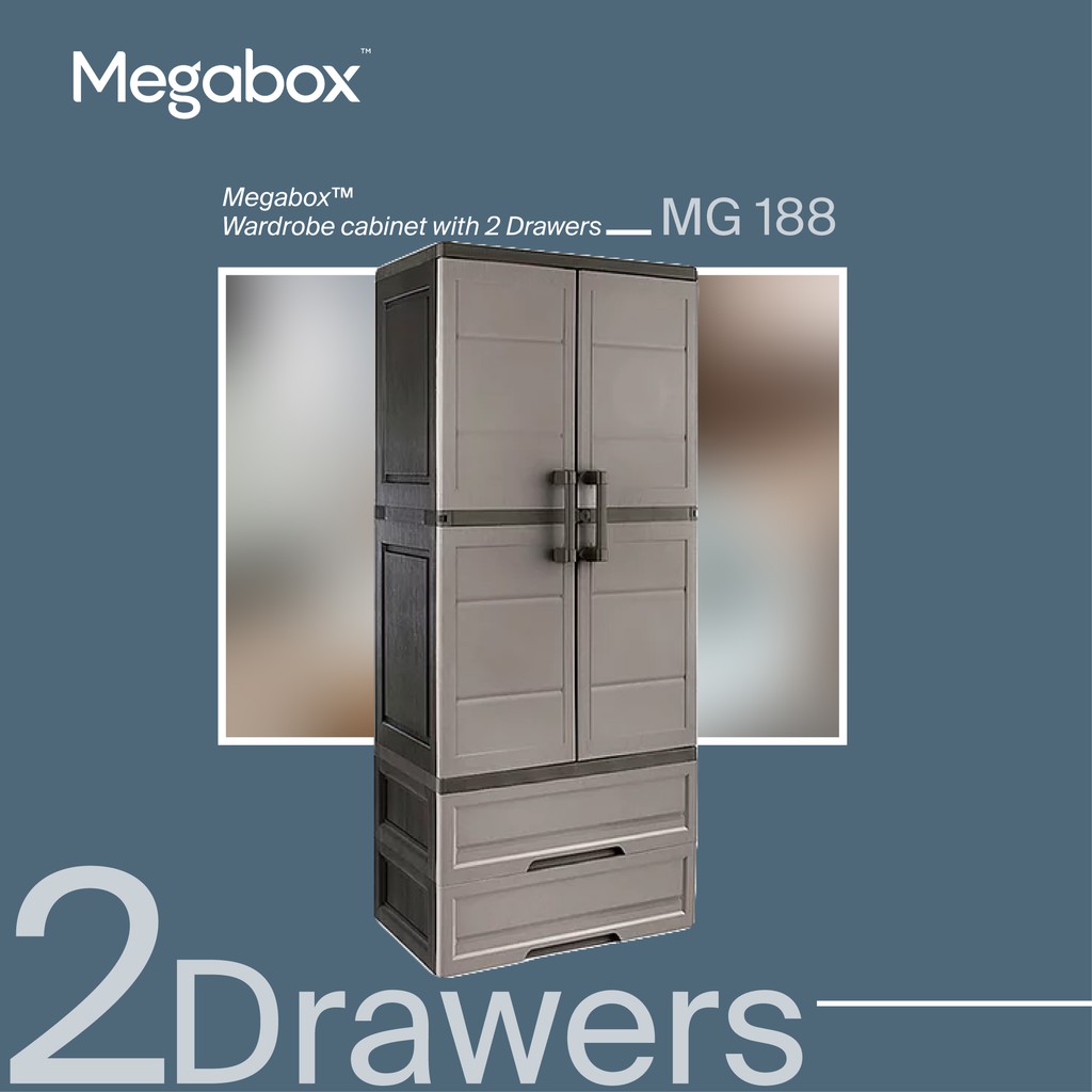 Megabox MG 188 Wardrobe Cabinet With 2 Drawers | Lazada PH