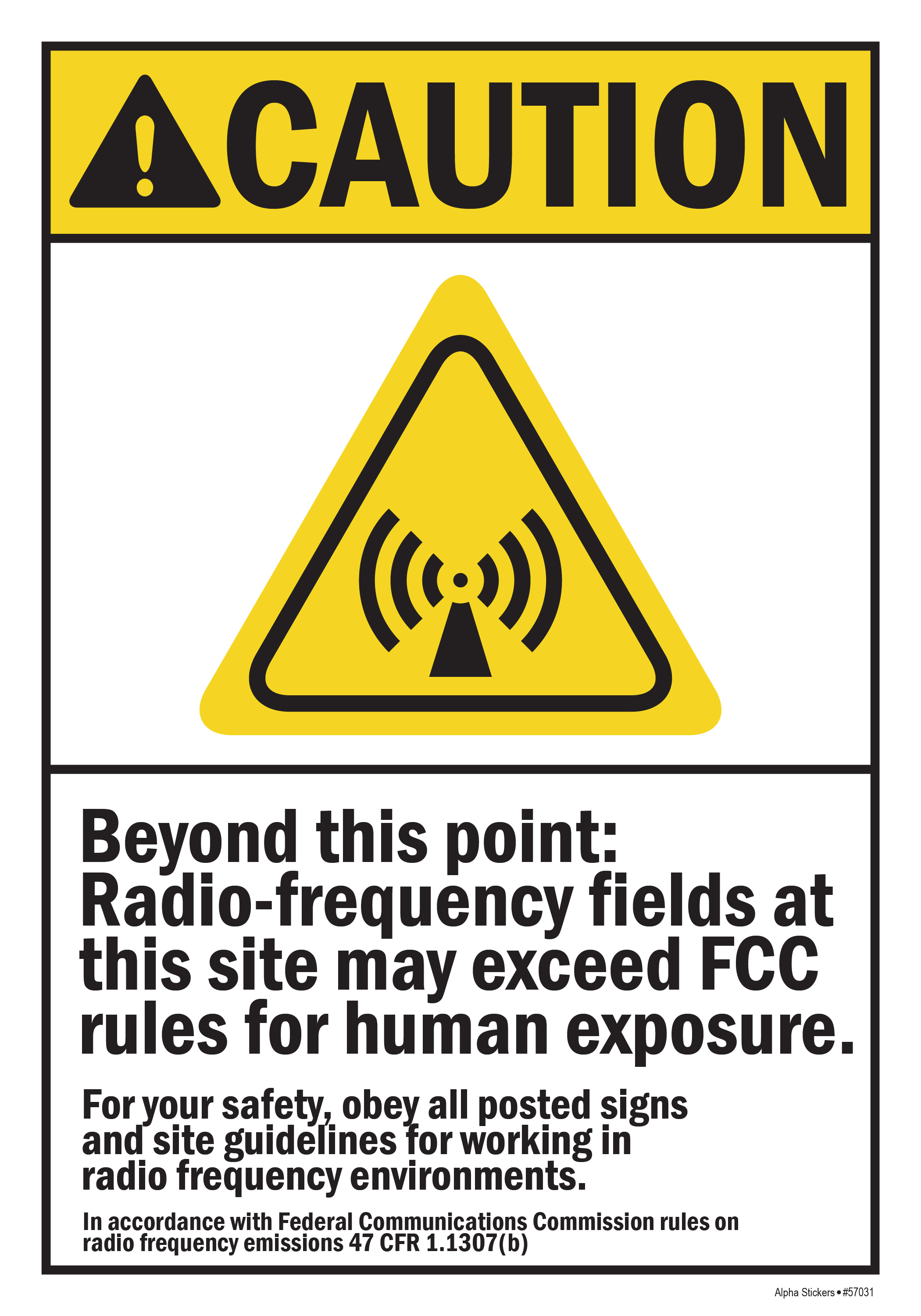 Radiation Hazard Sign Caution Site May Exceed FCC Rules For Human ...
