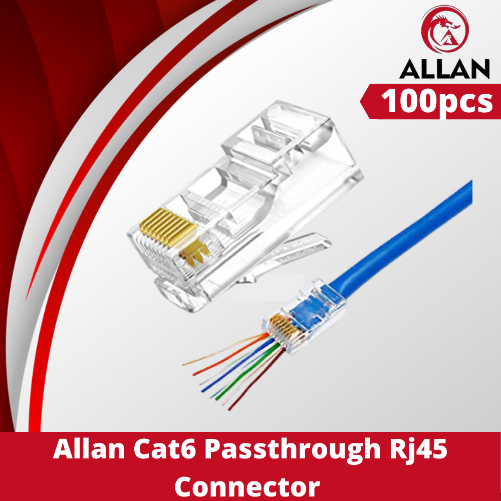 Allan 100PC RJ45 Passthrough/TAGUSAN Rj45/Metal Rj45/Rj45 Connector ...