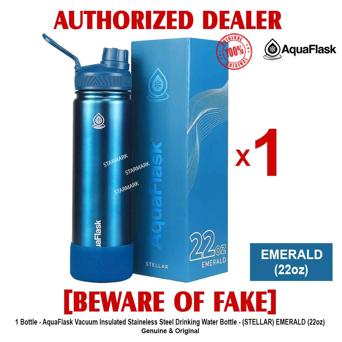 AQUAFLASK 22oz EMERALD Stellar EMERALD Aqua Flask Wide Mouth with Flip ...