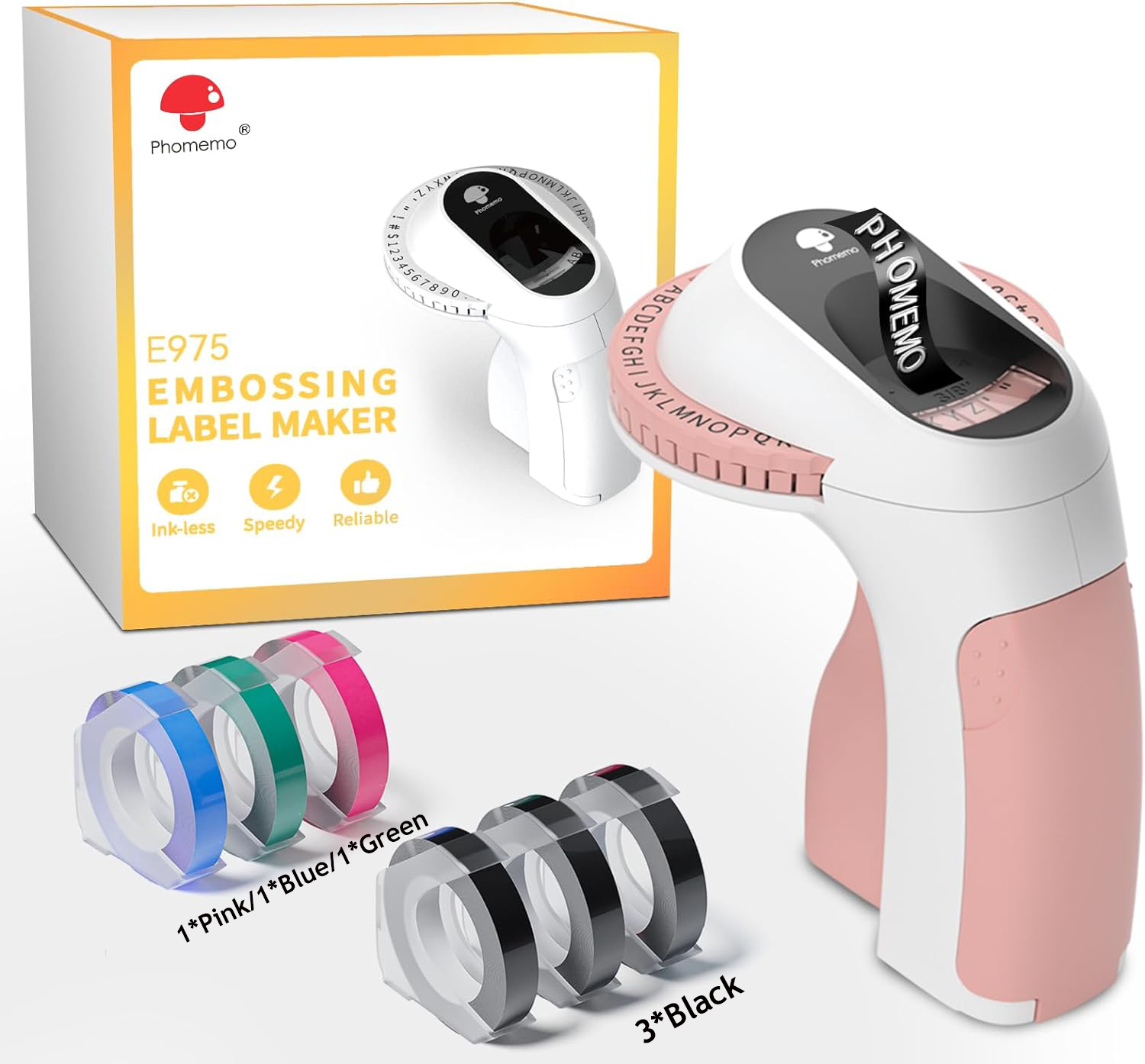 Phomemo 3D Embossing Label Maker E975 Portable Manual Labeling Machine ...