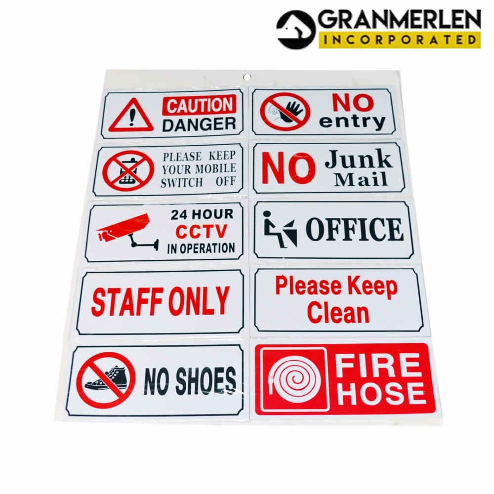 GML INC Assorted Signage Sticker label or Precaution Sign Sticker 10-in ...