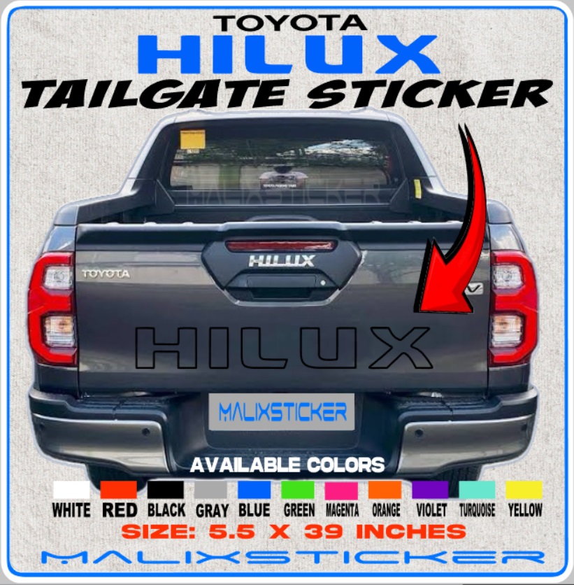 Toyota Hilux / Conquest / Hilux GR tailgate sticker decals Hilux ...