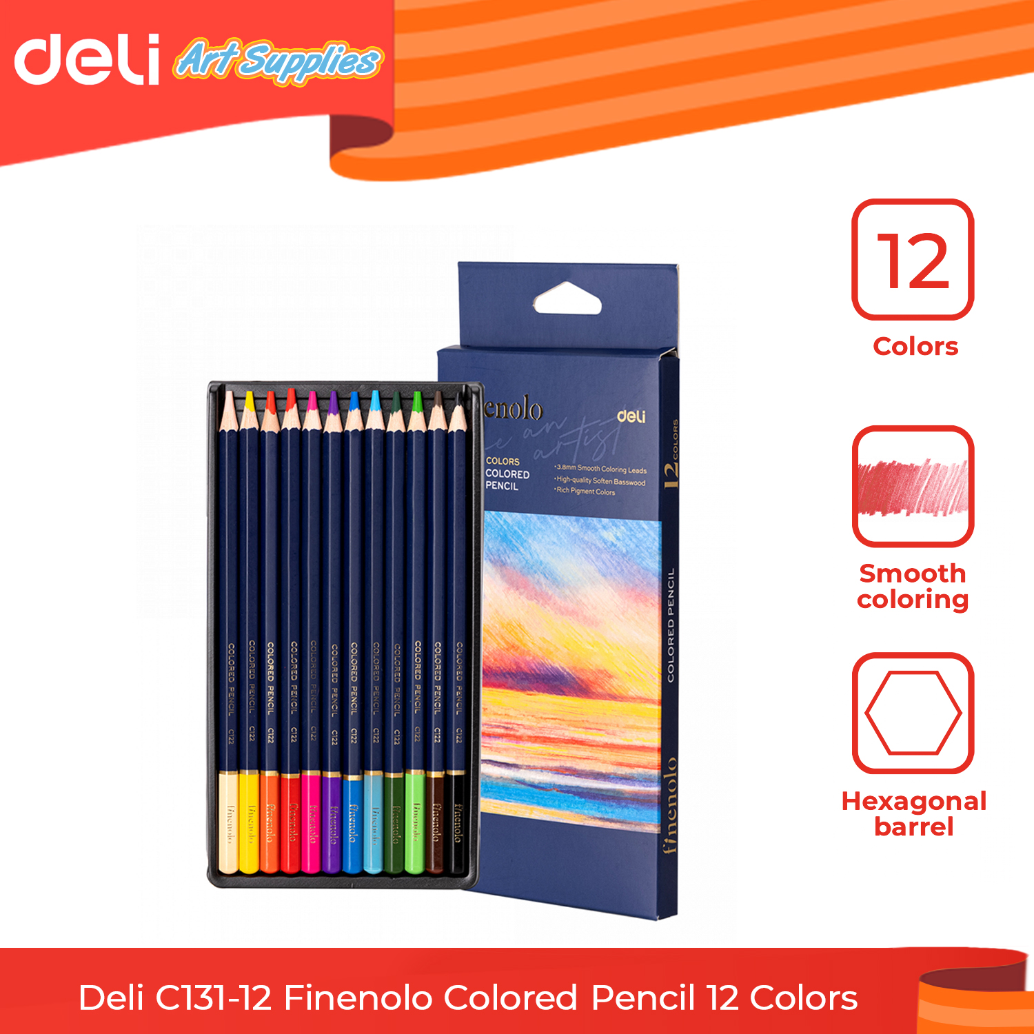 Deli C131-12 Finenolo Colored Pencil 12 Colors | Lazada PH