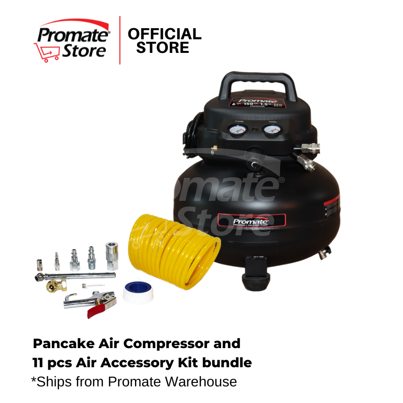 Promate Pancake 6gal Air Compressor and 11 pcs Air Accessory Kit bundle ...