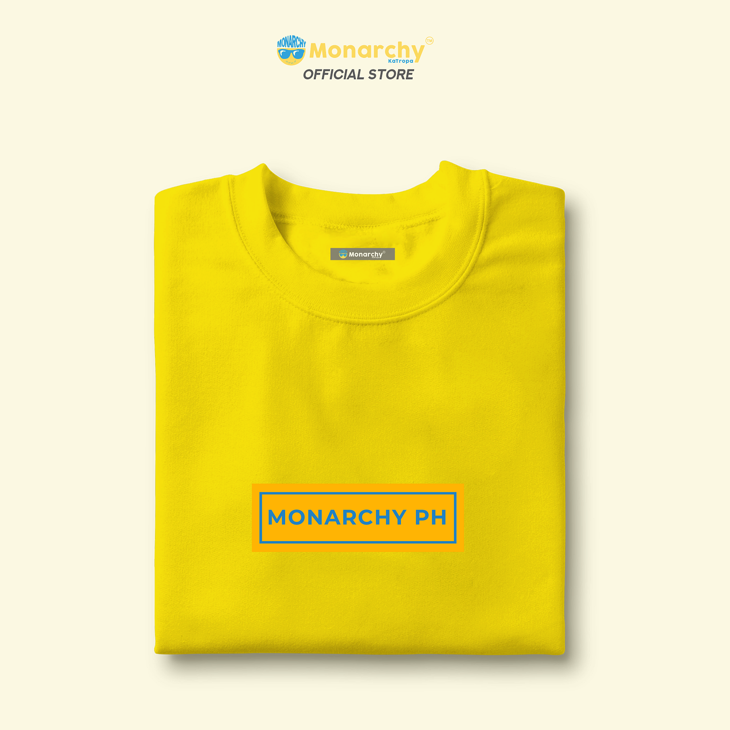 Monarchy Official Logo Tees Vol. 3 Yellow and Sky Blue Box Mens Tshirt ...