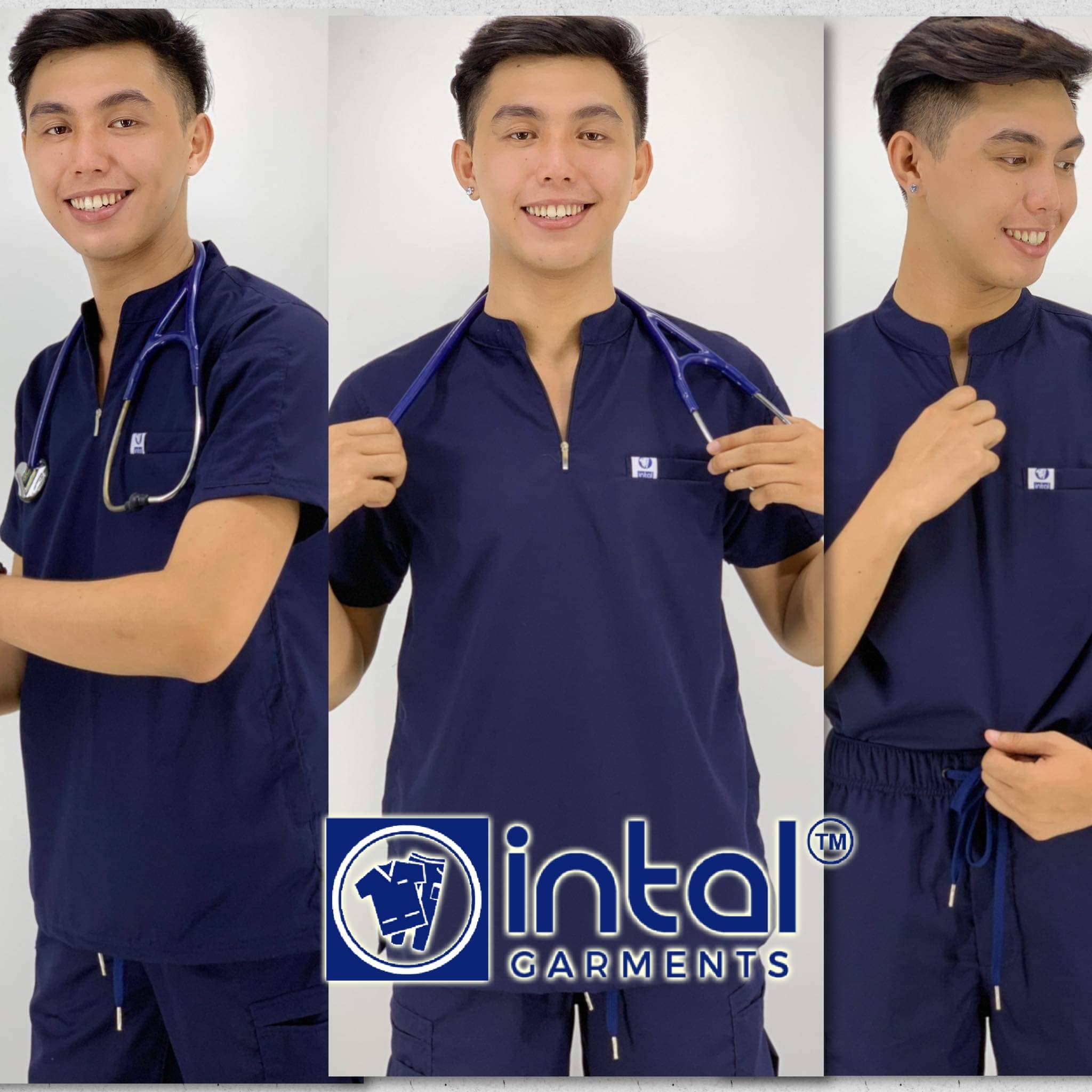 INTAL SCRUB SUIT 028 CARGO 6-Pocket ELITE Quality Chinese Collar ...