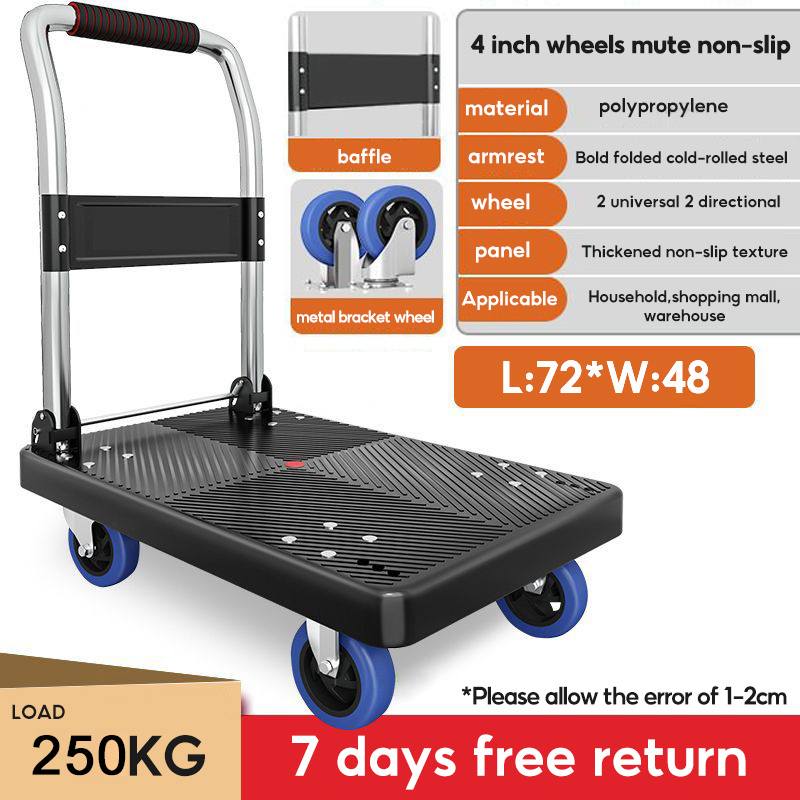 【24-hour shipping】Trolley Cart Foldable Platform Truck 500KG Heavy ...